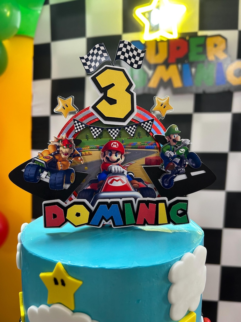 Super Mario Kart Cake Topper | Bowser | Luigi - Etsy