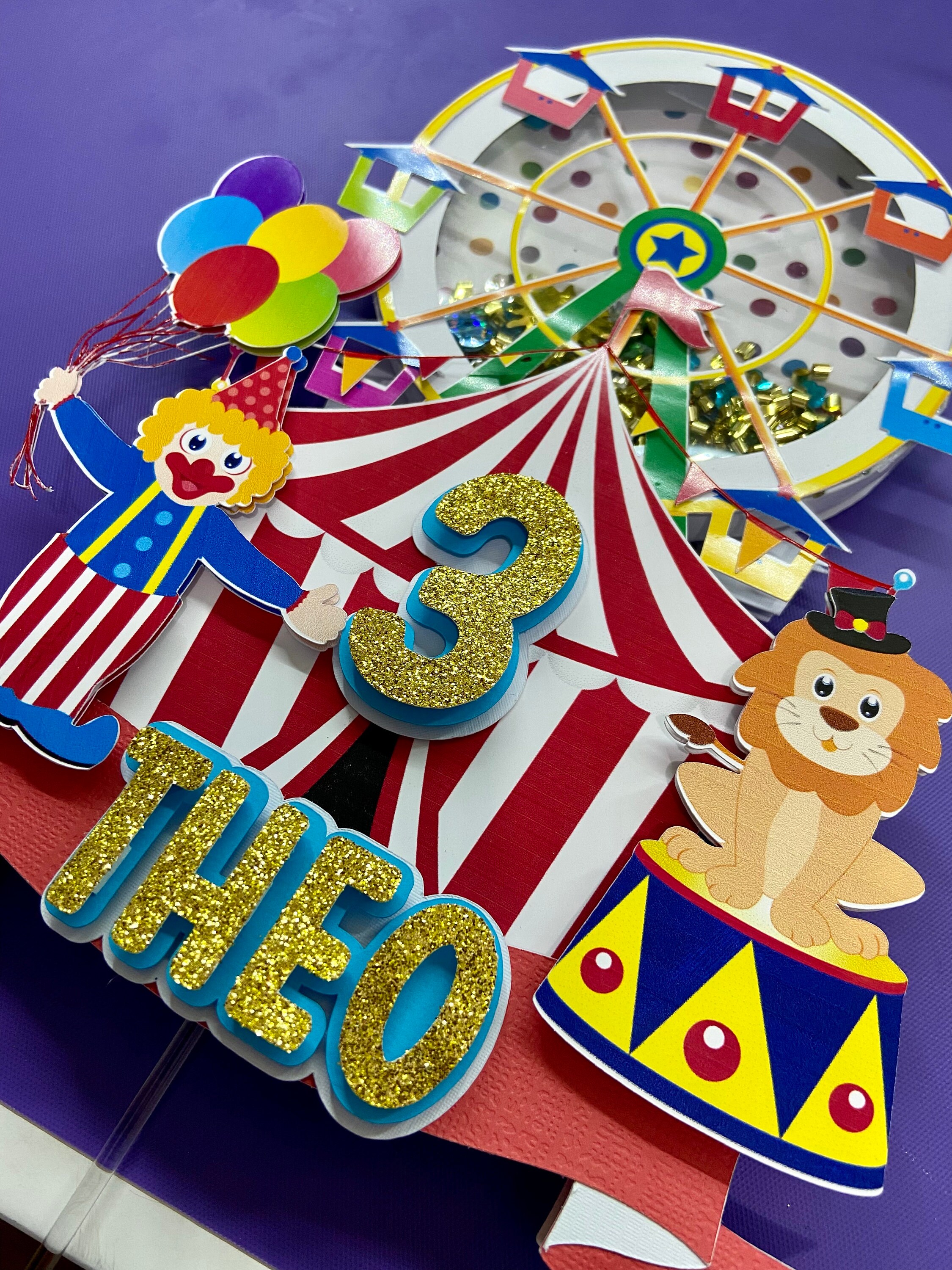 Circus Cake Topper Shaker | Clown | Carnival - Etsy