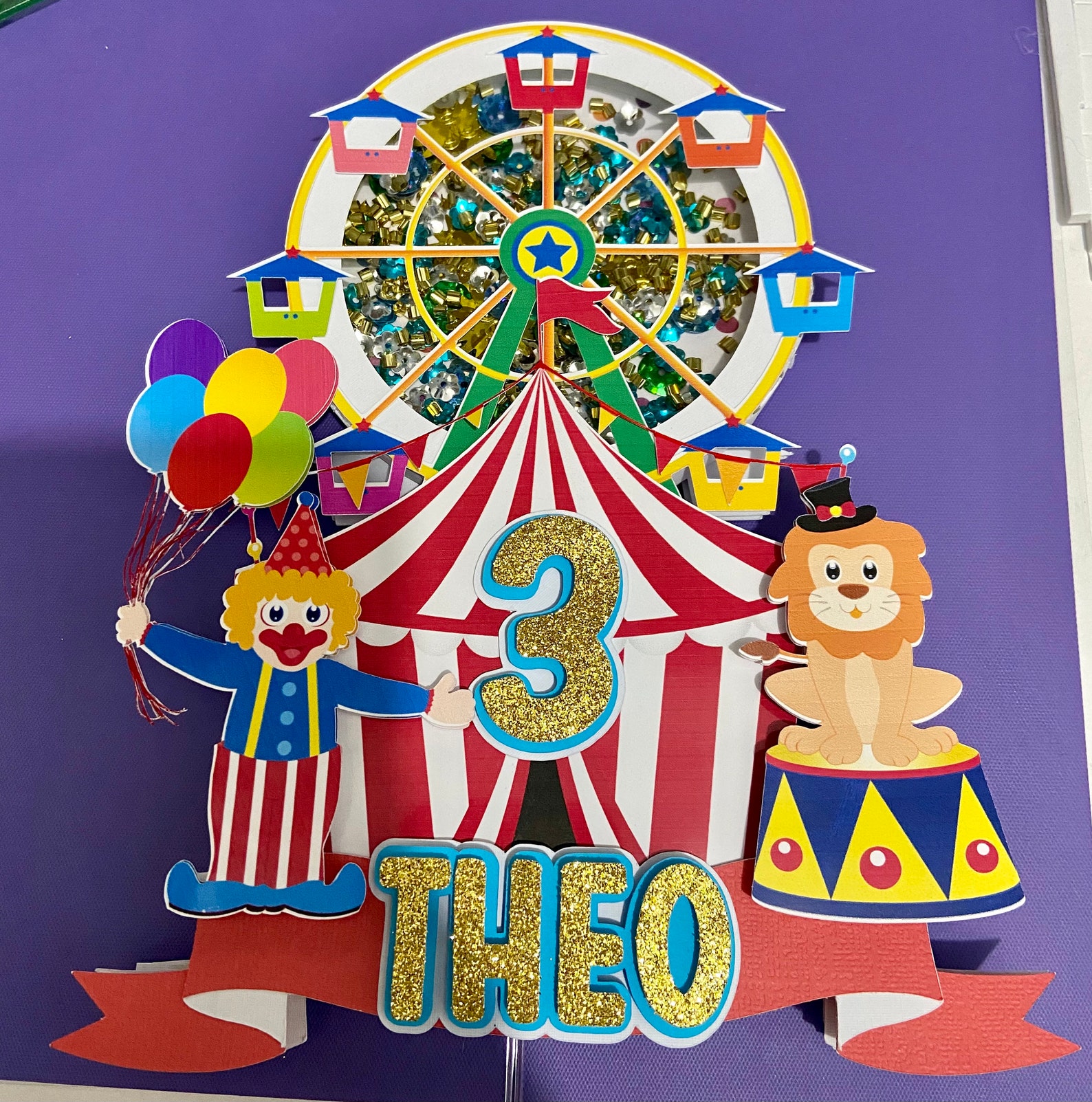 Circus Cake Topper Shaker | Clown | Carnival - Etsy