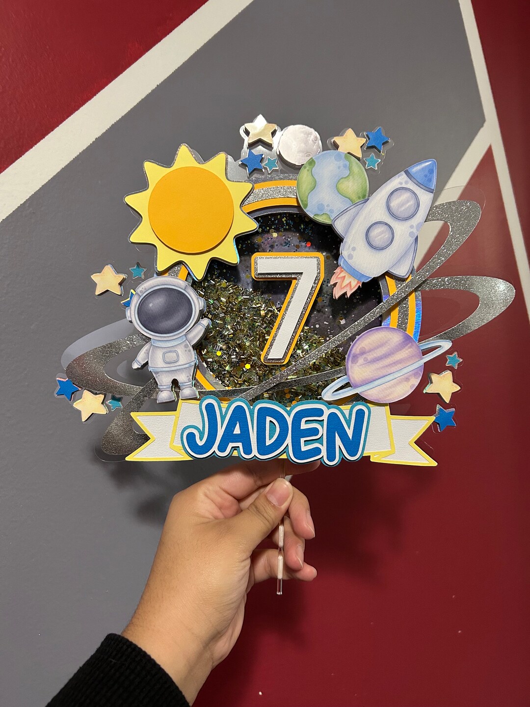 Space Shaker Cake Topper | Out of This World | Astronaut | Galaxy ...