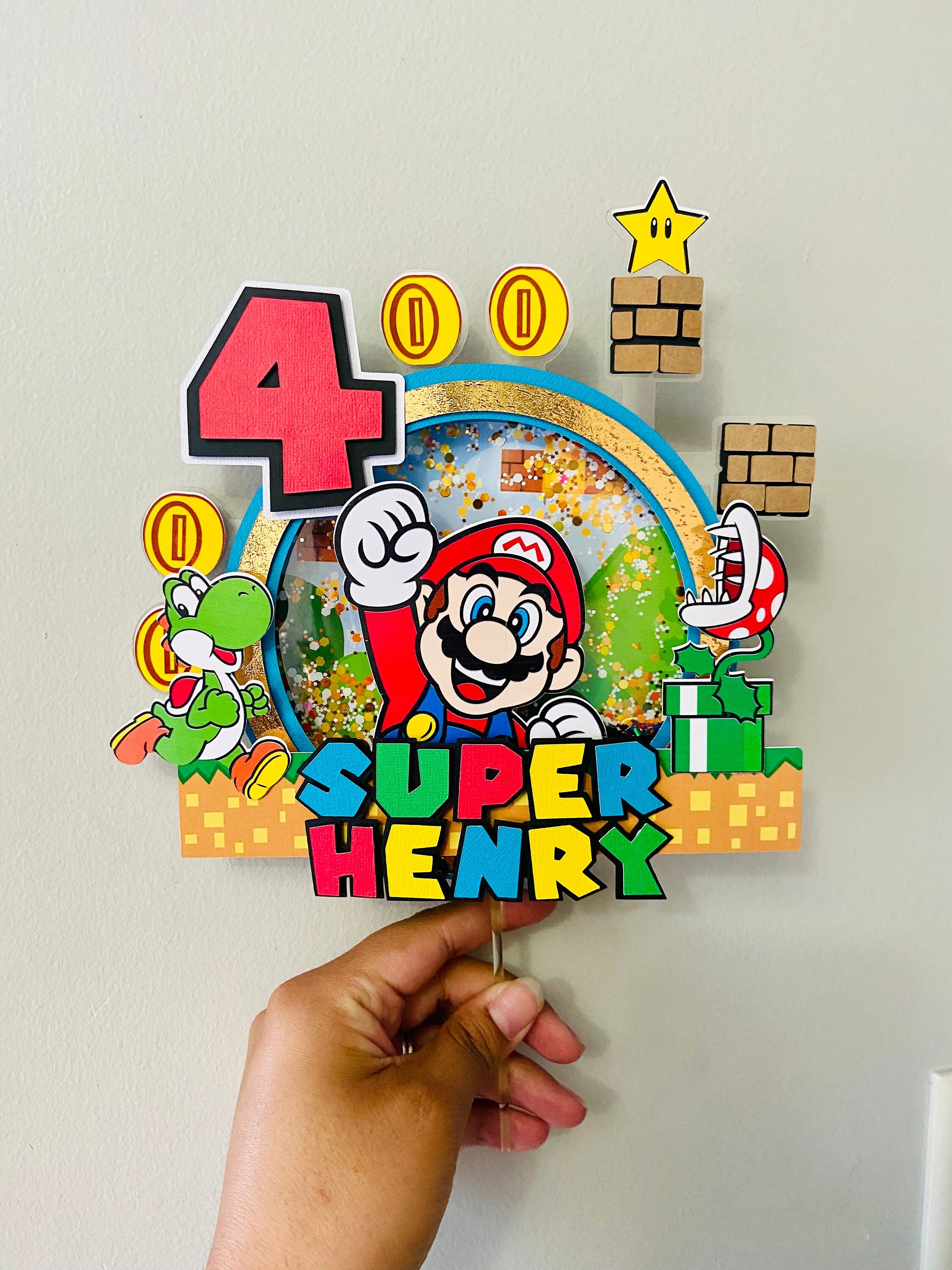 Super Mario 3D Cake Topper Shaker | Banner | Cupcake Toppers ...