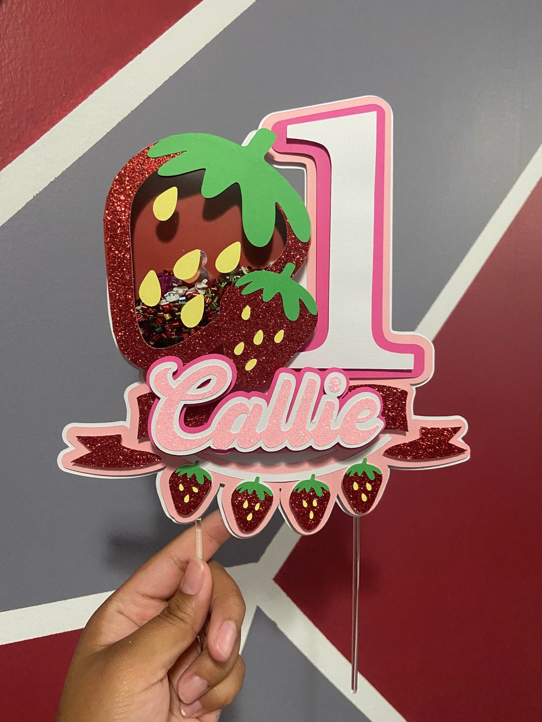 Strawberry Cake Topper Shaker | Fresa | Strawberries Decor - Etsy