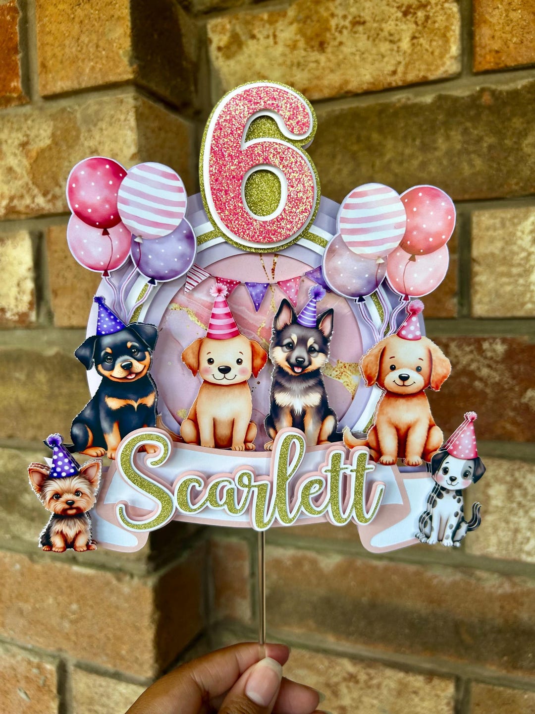 Dog Cake Topper | Puppy Birthday | Pawty - Etsy