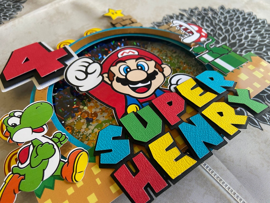 Super Mario 3D Cake Topper Shaker | Banner | Cupcake Toppers ...