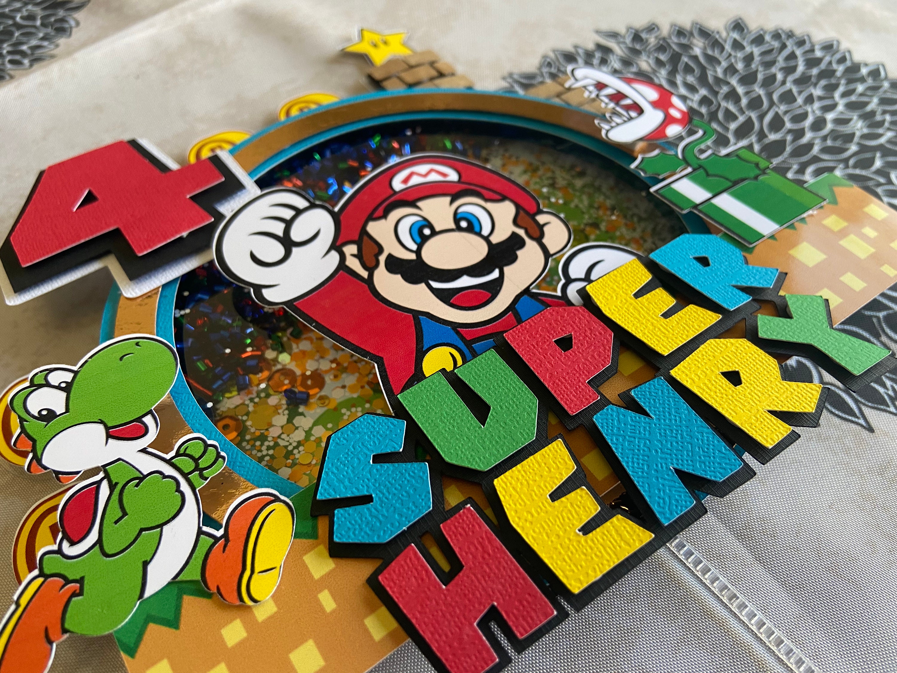 Super Mario 3D Cake Topper Shaker | Banner | Cupcake Toppers ...