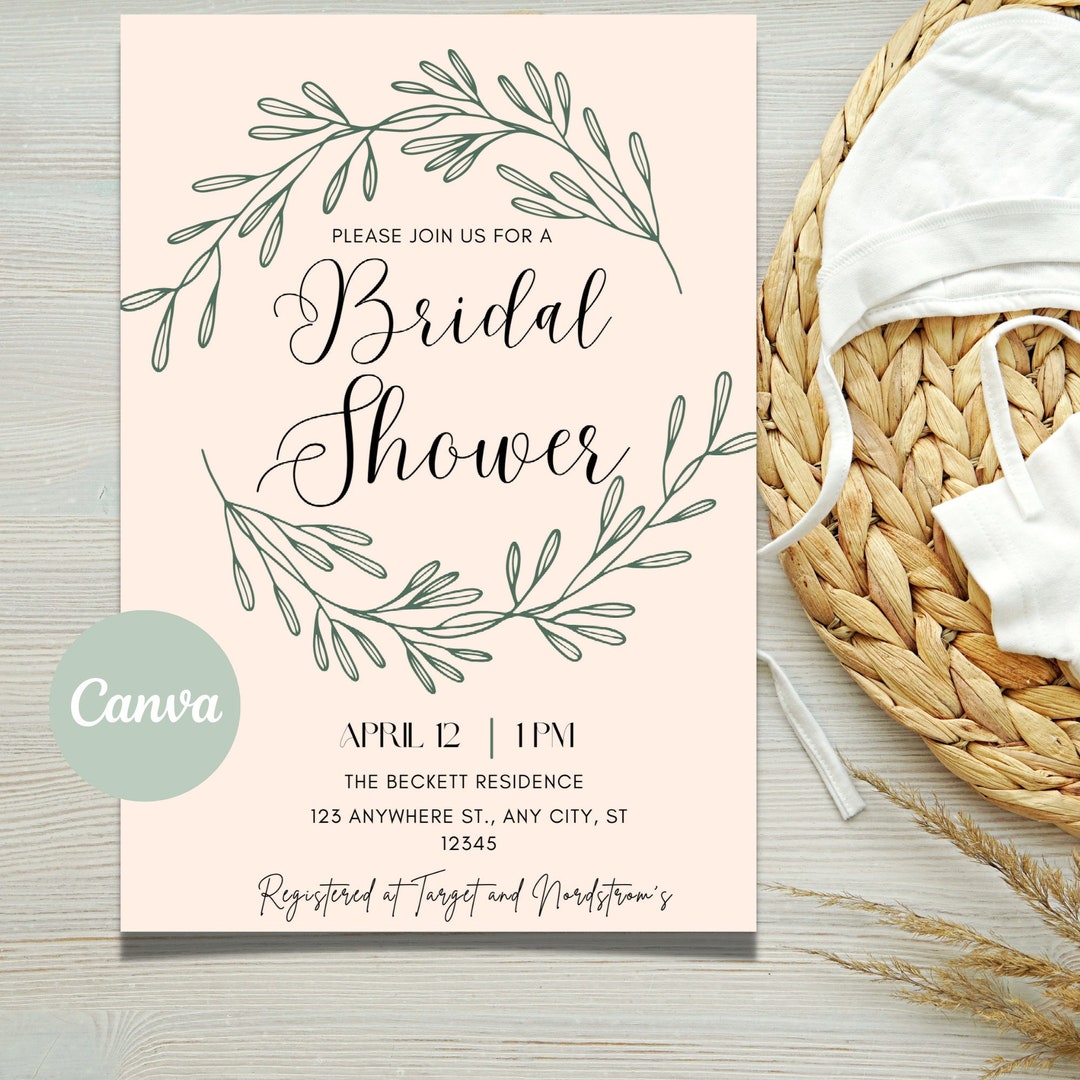 Bridal Shower Invitation Template, Editable, Printable Bridal Shower ...