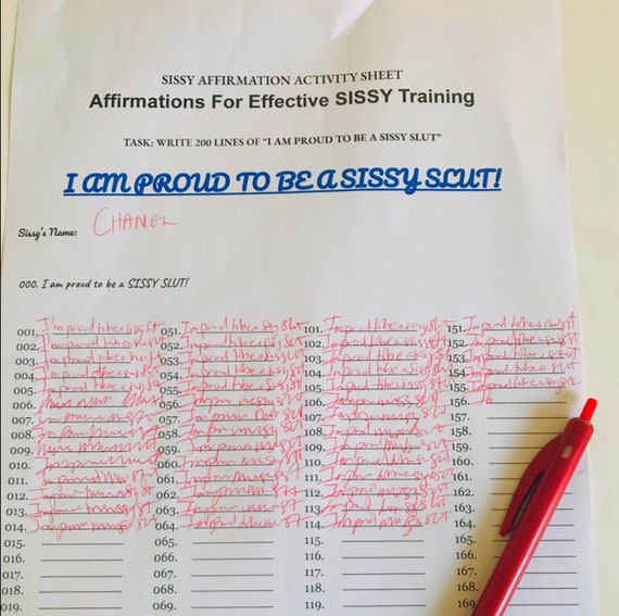SISSY Affirmation Activity Sheet Write i Am Proud to Be - Etsy