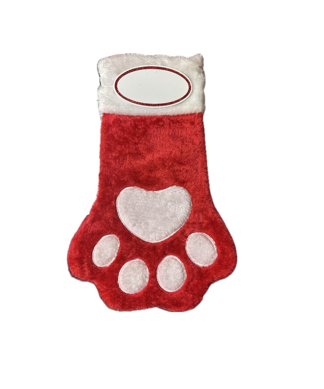 Brown Dog Paw red Personalized Christmas Stocking - Etsy