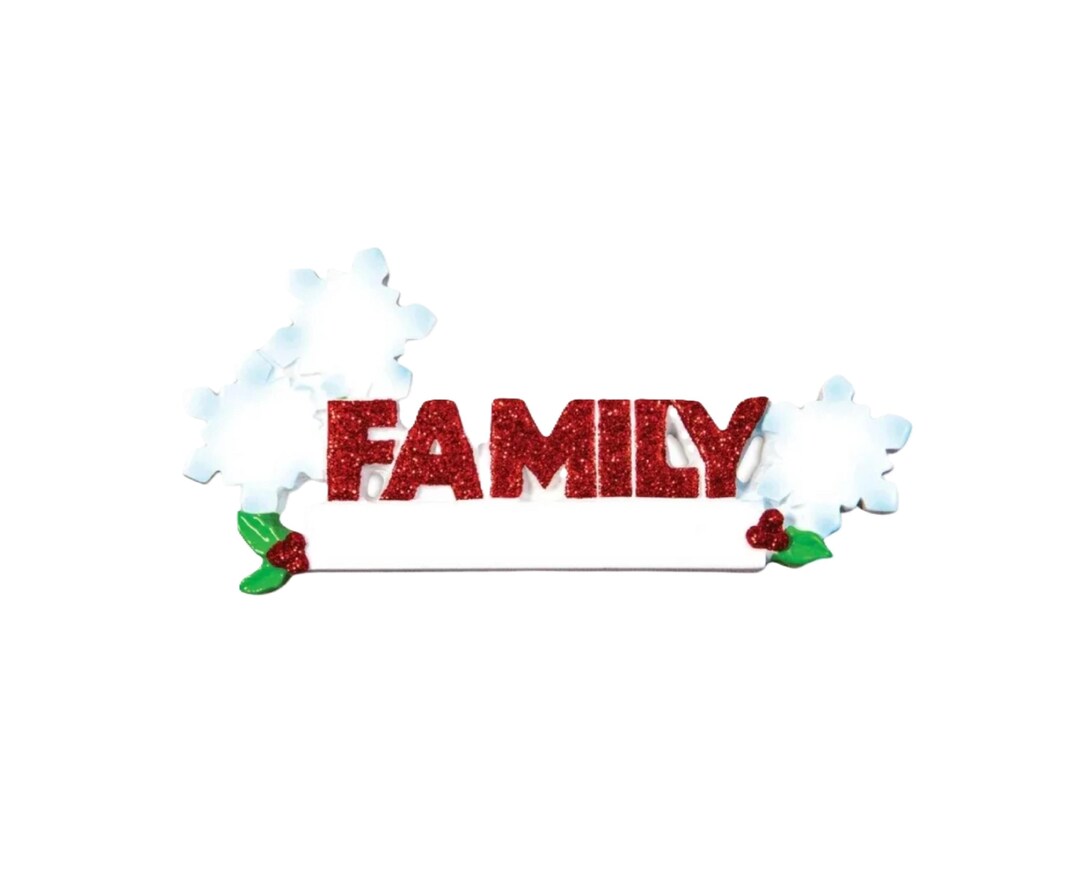 Word Family With 3 Snowflakes Personalized Christmas Ornament - Etsy