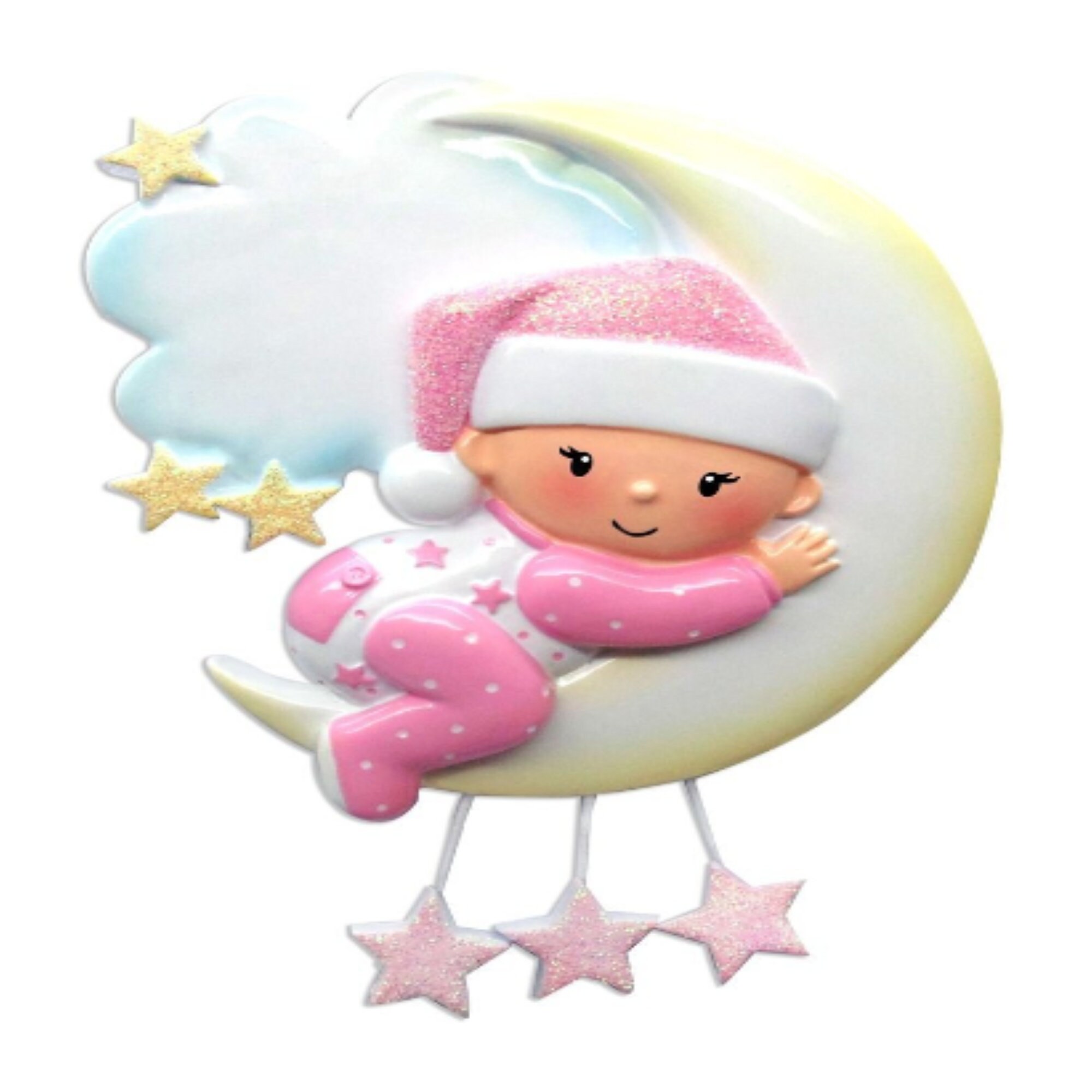 Baby Moon Girl (baby Shower/ First Christmas) Personalized Christmas ...