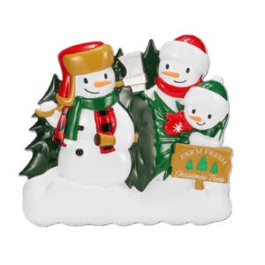 Christmas Tree Farm Snowman Family of 3 Personalized Christmas Tree ...