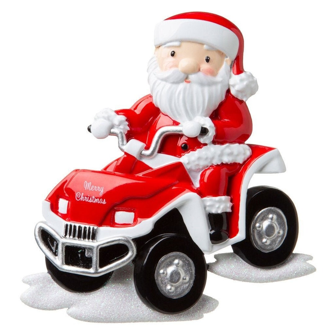 Santa Camping Atv Personalized Christmas Ornament - Etsy