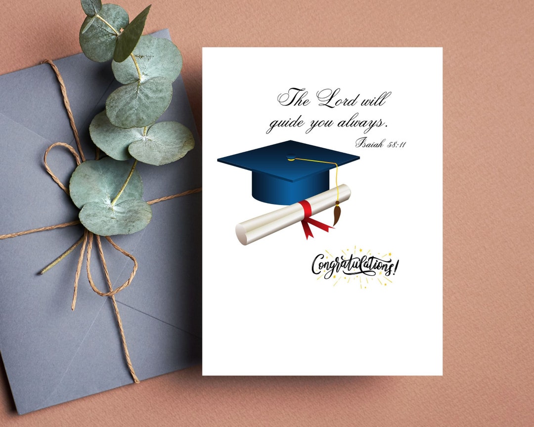 Religious Graduation Card: Motivational Verse, Class of 2023 (PDF) - Etsy