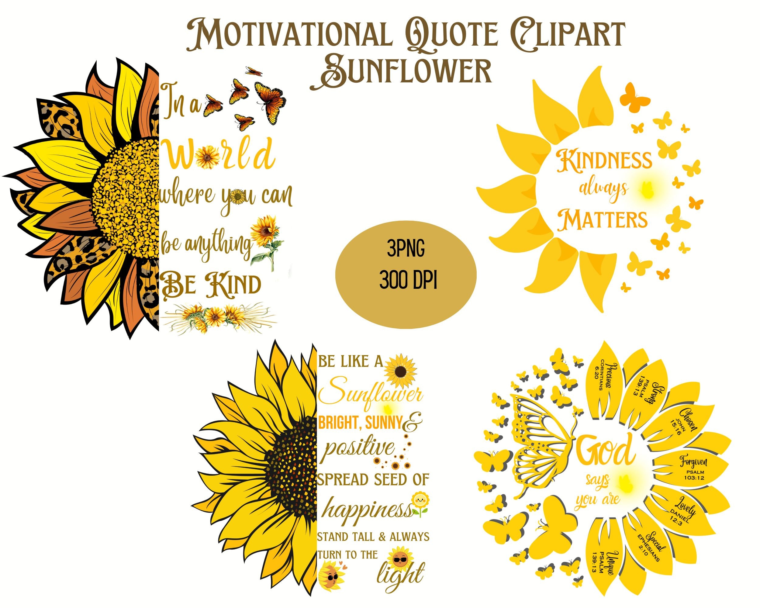 Inspirational Sunflower Clipart, Positive Quotes, Mental Health ...
