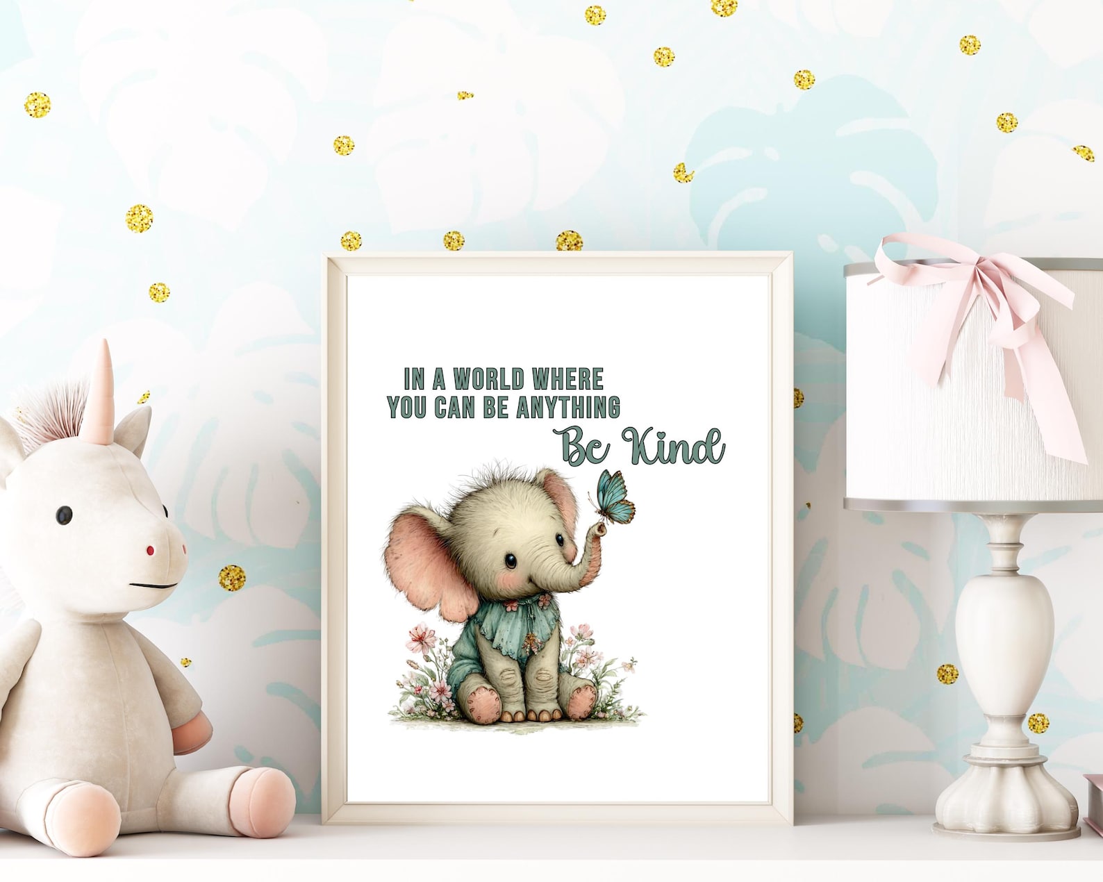 Inspirational Kids Quote Baby Elephant Clipart, Printable Nursery Wall ...