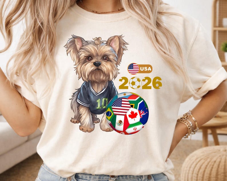 2026 Yorkshire Terrier USA Soccer Fan World Football Tournament Shirt ...