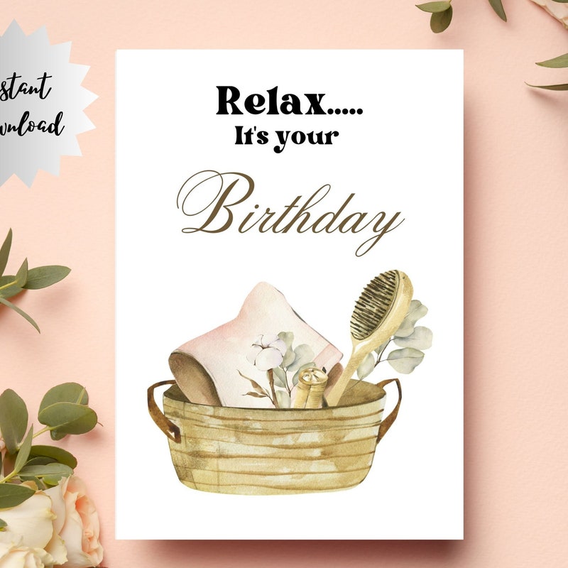Relax Birthday Card - Etsy