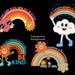 Retro Rainbow Kindness Quotes Bundle Clipart, Inspirational PNG, Be ...
