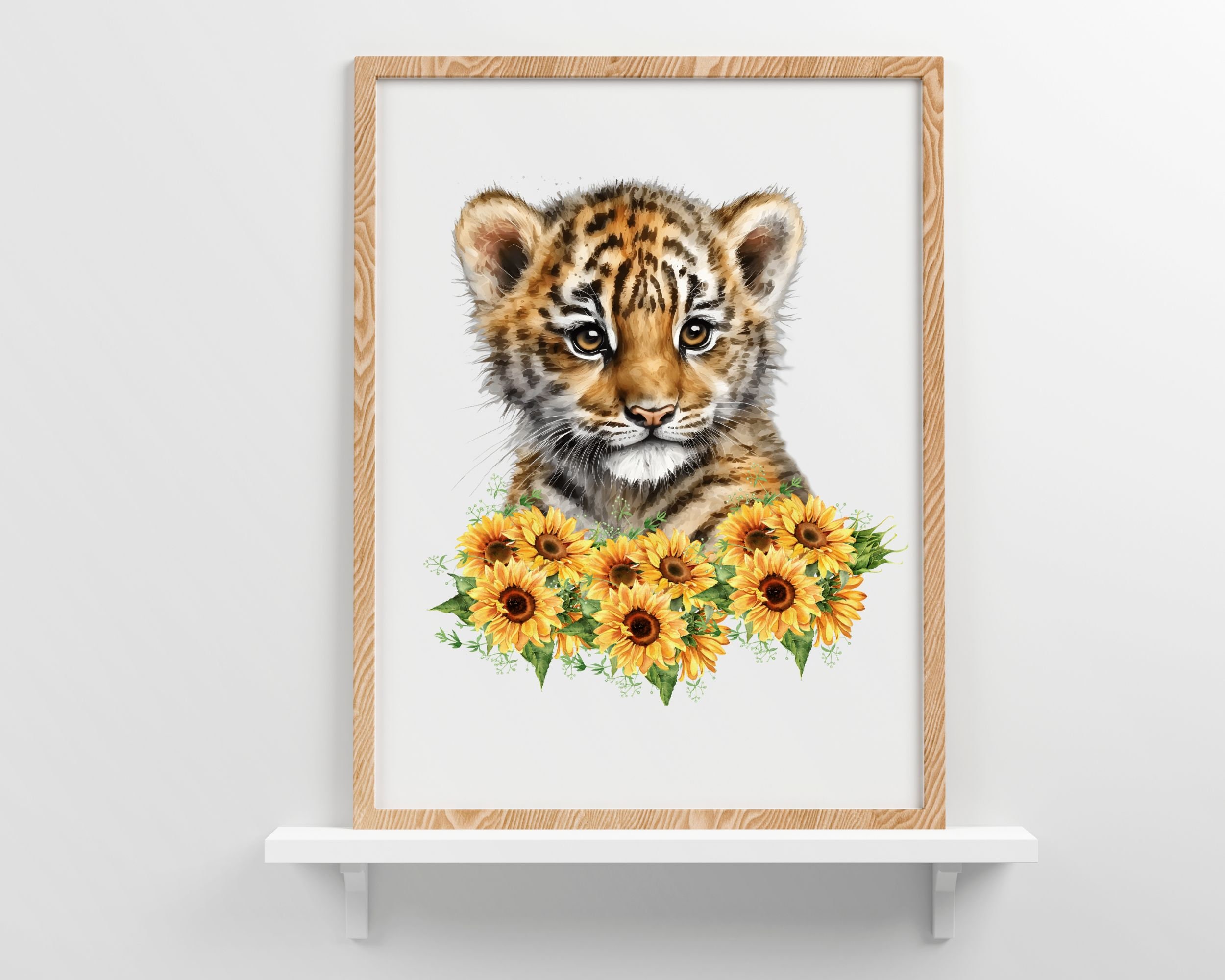 Watercolor Baby Safari Animal Clipart, Floral Jungle Baby Animal ...