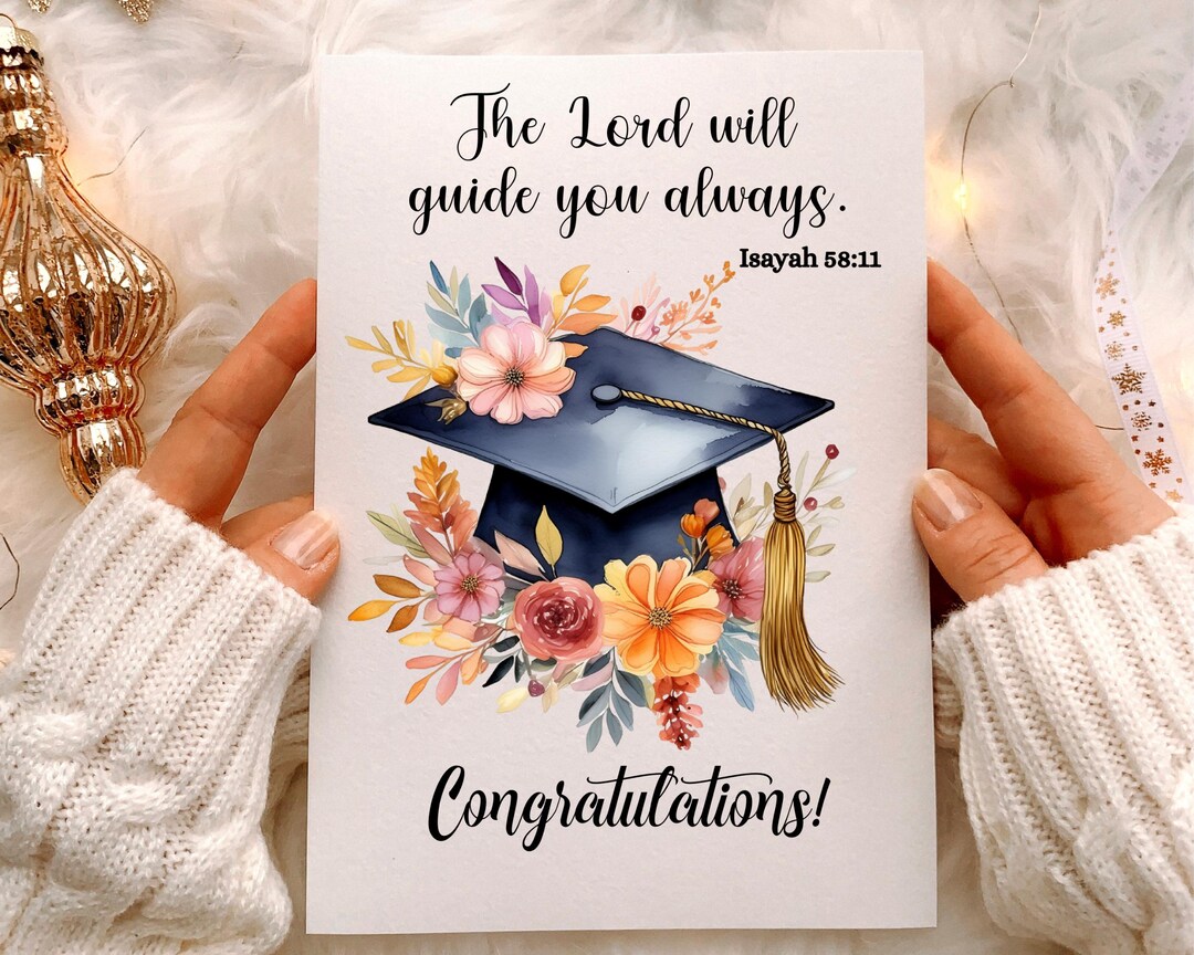 Christian Graduation Printable Card. the Lord Will Guide You...bible ...