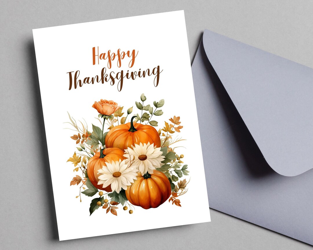 Watercolor Fall Floral Leaves Autumn Leaves and Pumpkin - Etsy