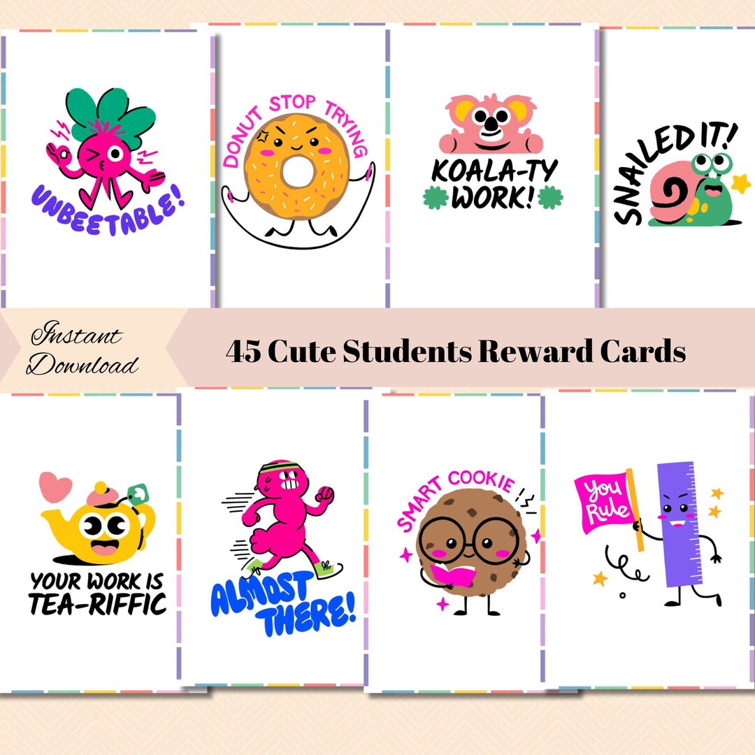 Student Reward Cards at Ann Kennedy blog