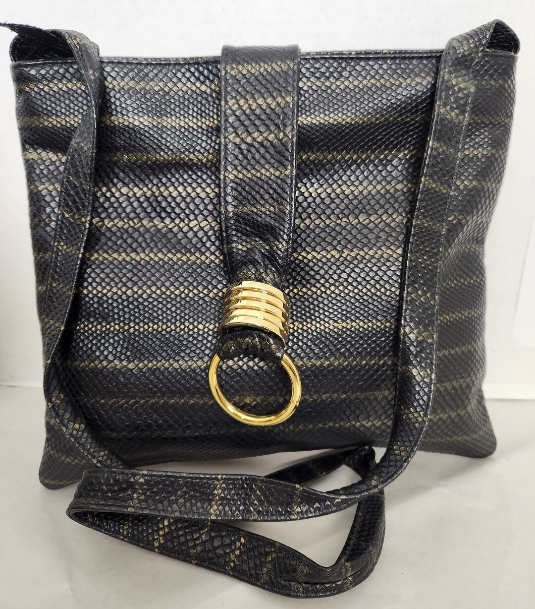 Two Tone Genuine Leather Print Purse for All. Tejrasila-ring Bag. Made ...
