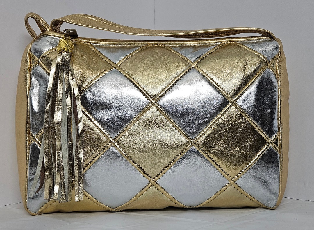 Gold Shining With Silver Shining and Gold Border Diamond Square Zigzag ...