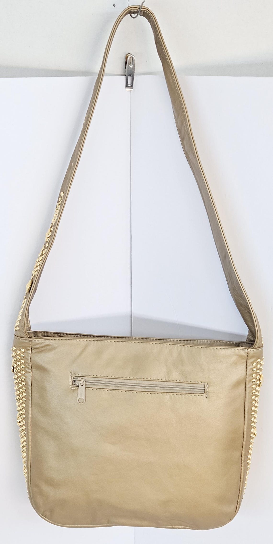 Gold Mate Leather With Gold Metal Studs Handbag! Made in USA - Etsy