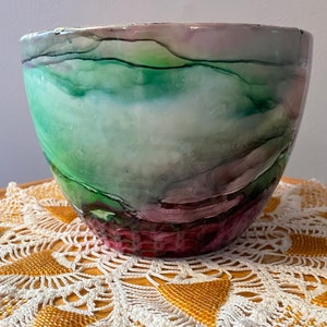 6 Inch Hand Painted With Alcohol Inks Plant Pot - Etsy