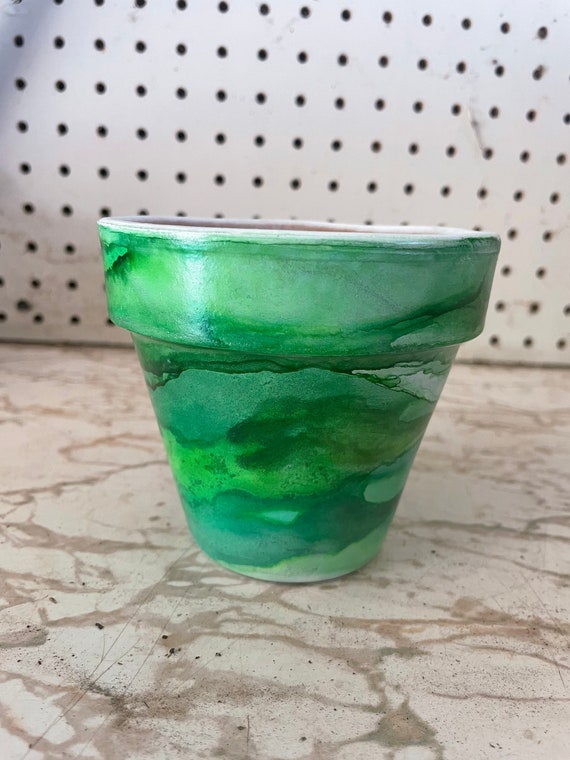 4 Inch Green Plant Pot - Etsy