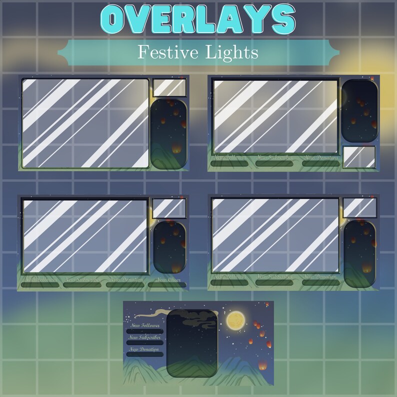 Twitch Stream Package festive Lights/ Customizable Overlay/ Starting ...