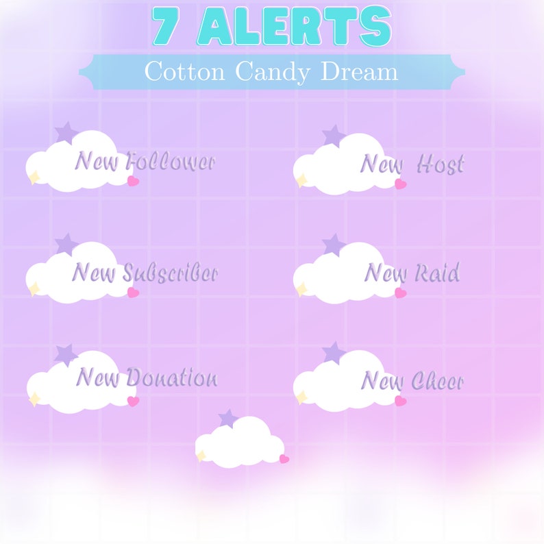 Twitch Stream Package cotton Candy Dream/ Customizable Overlay ...