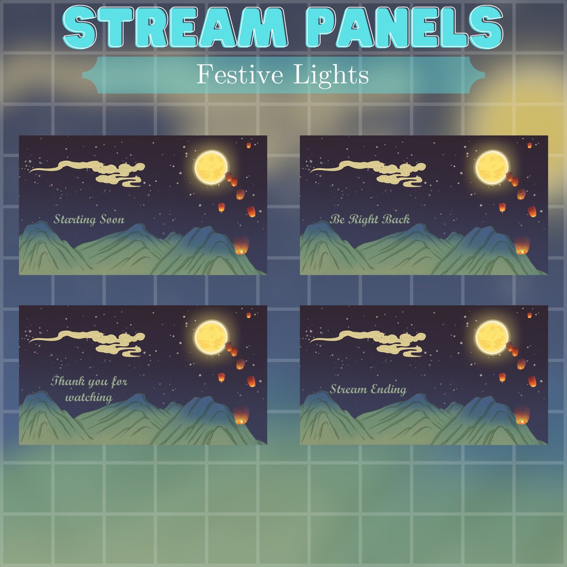 Twitch Stream Package festive Lights/ Customizable Overlay/ Starting ...