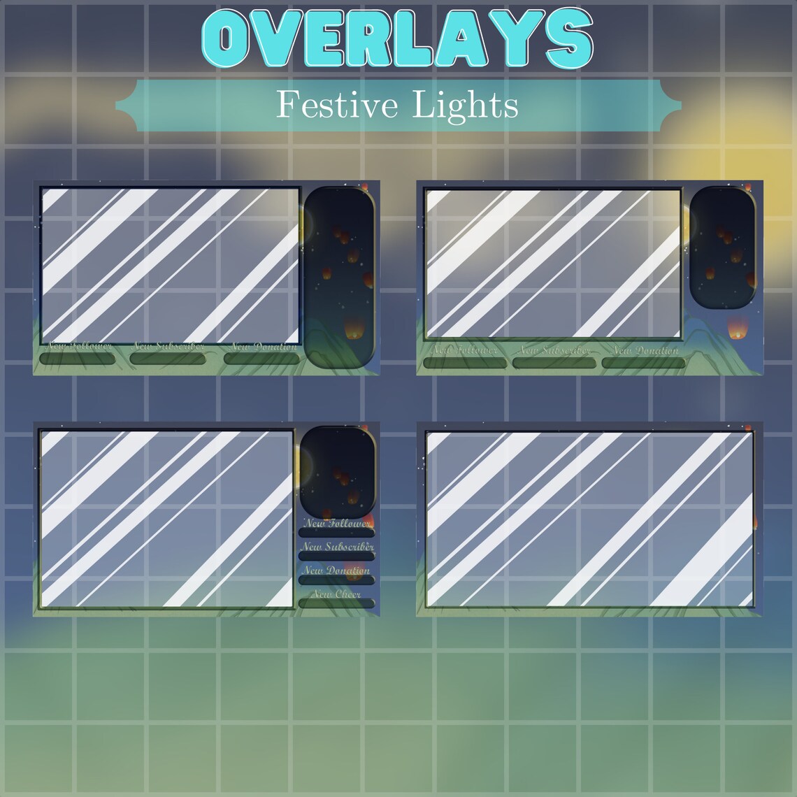 Twitch Stream Package festive Lights/ Customizable Overlay/ Starting ...
