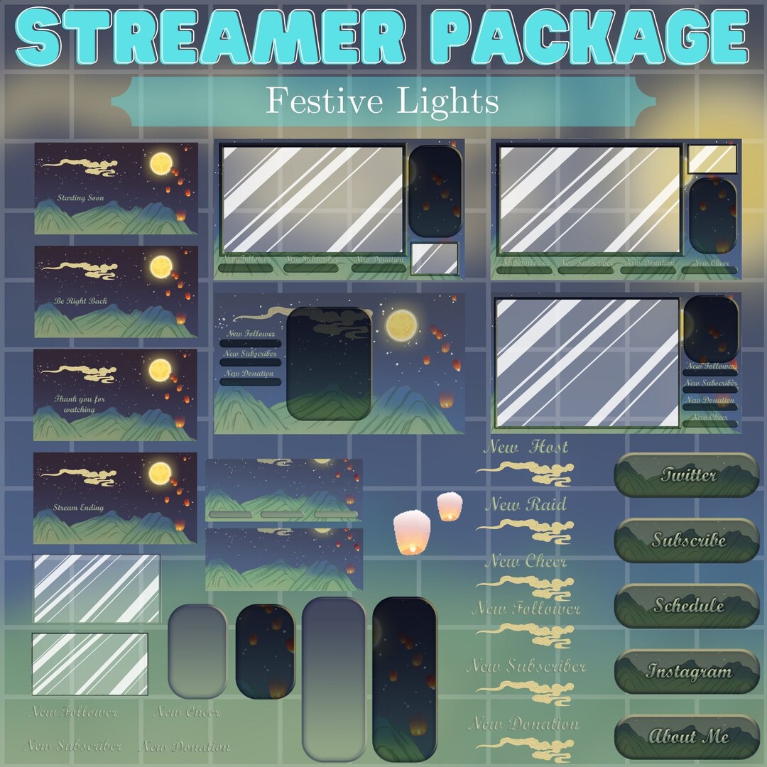 Twitch Stream Package festive Lights/ Customizable Overlay/ Starting ...