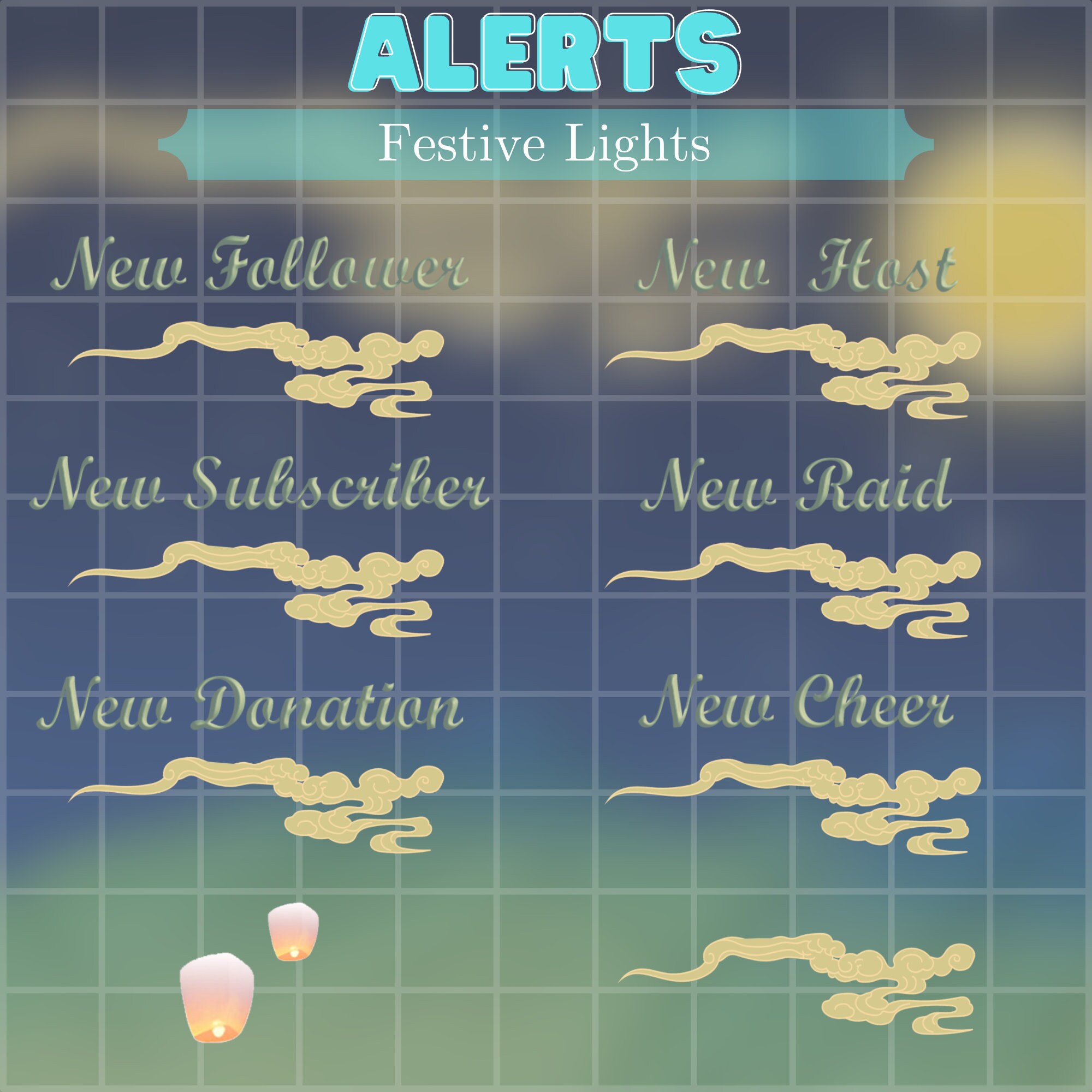 Twitch Stream Package festive Lights/ Customizable Overlay/ Starting ...