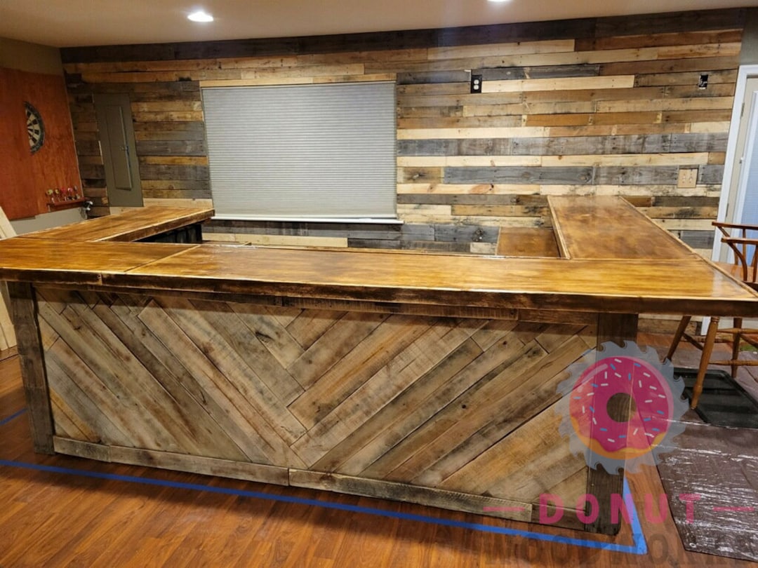 Reclaimed Pallet Wood Bar / Barnwood Bar / Custom Bar / - Etsy