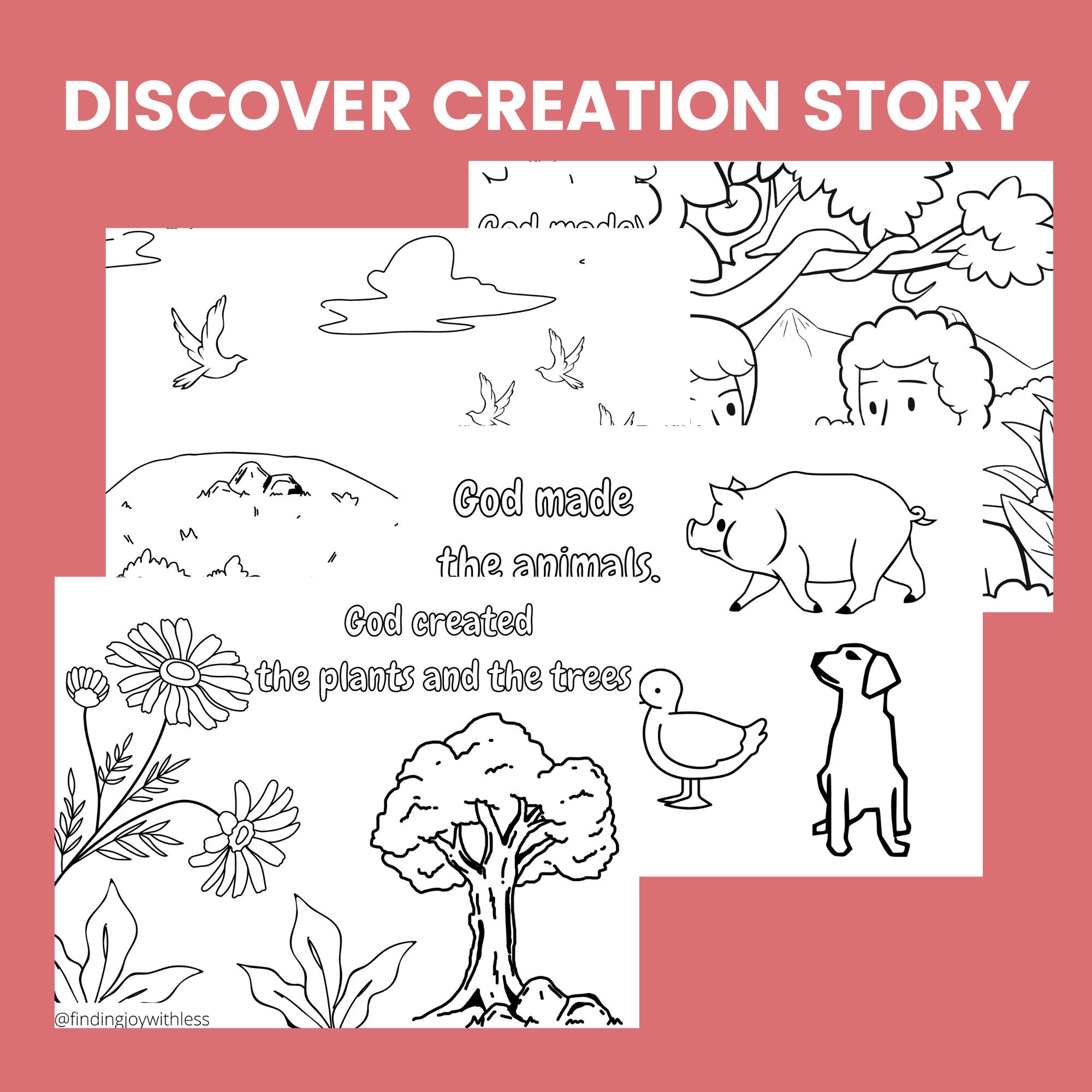 Christian Activities for Kids - Story of Creation Coloring Book - Etsy
