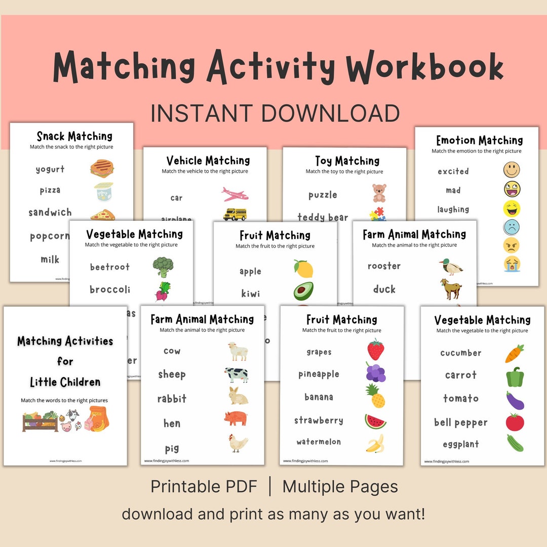 Matching Activities for Children - Etsy