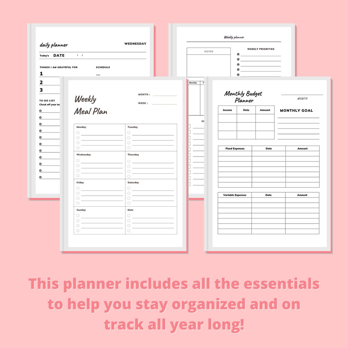 2022-2023 Simplified Printable Planner - Etsy Canada
