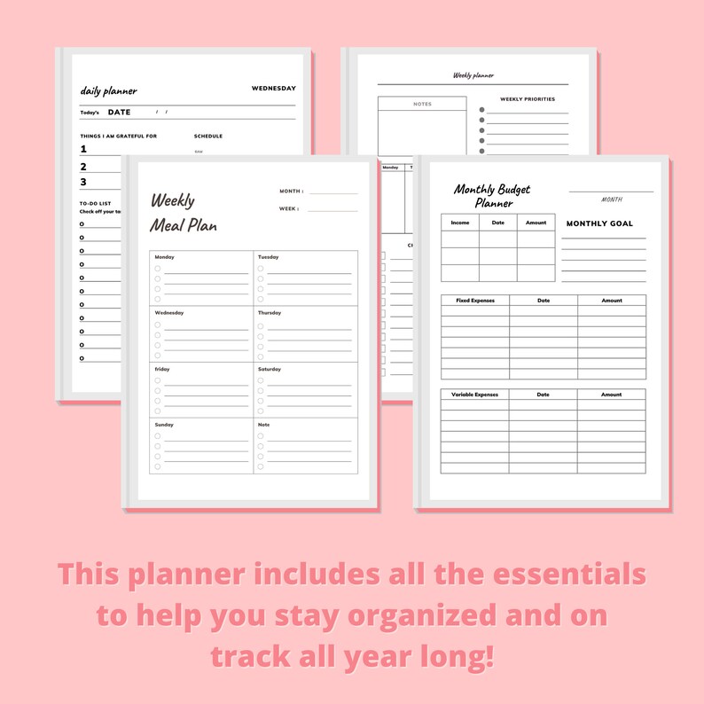 2022-2023 Simplified Printable Planner - Etsy Canada