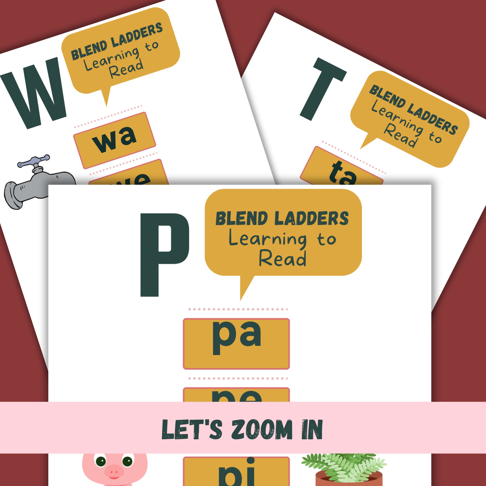 Blend Ladders - Learning to Read - Teach Kids Vowel Sounds - Etsy