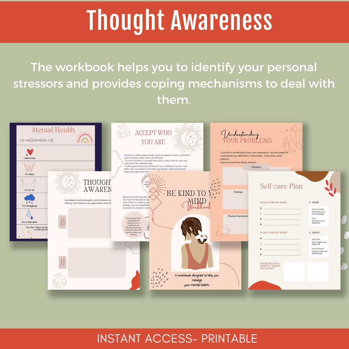 Self-care Workbook for Mental Health - Etsy