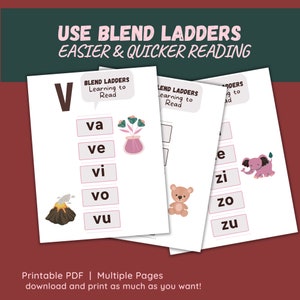 Blend Ladders - Learning to Read - Teach Kids Vowel Sounds - Etsy
