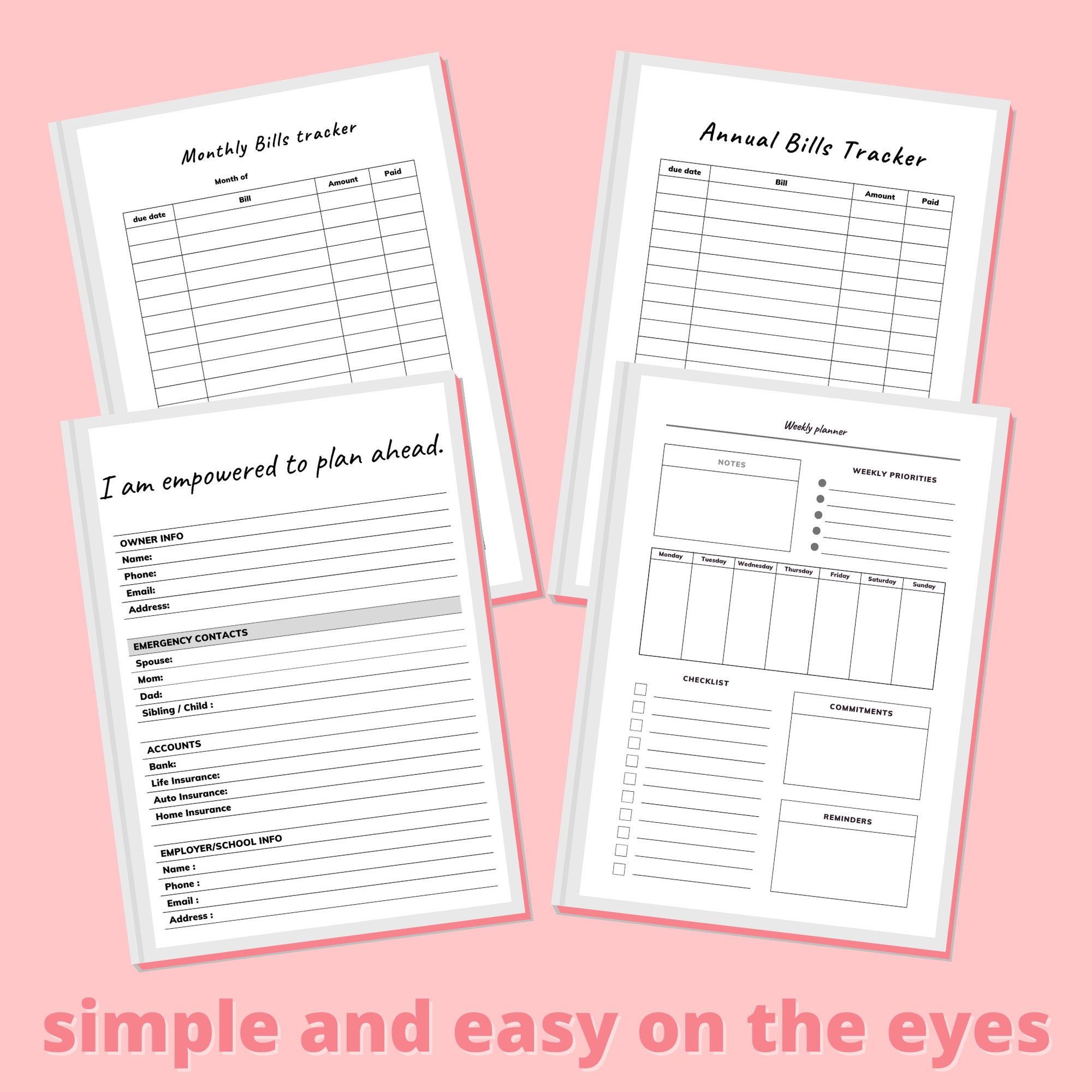 2022-2023 Simplified Printable Planner - Etsy Canada
