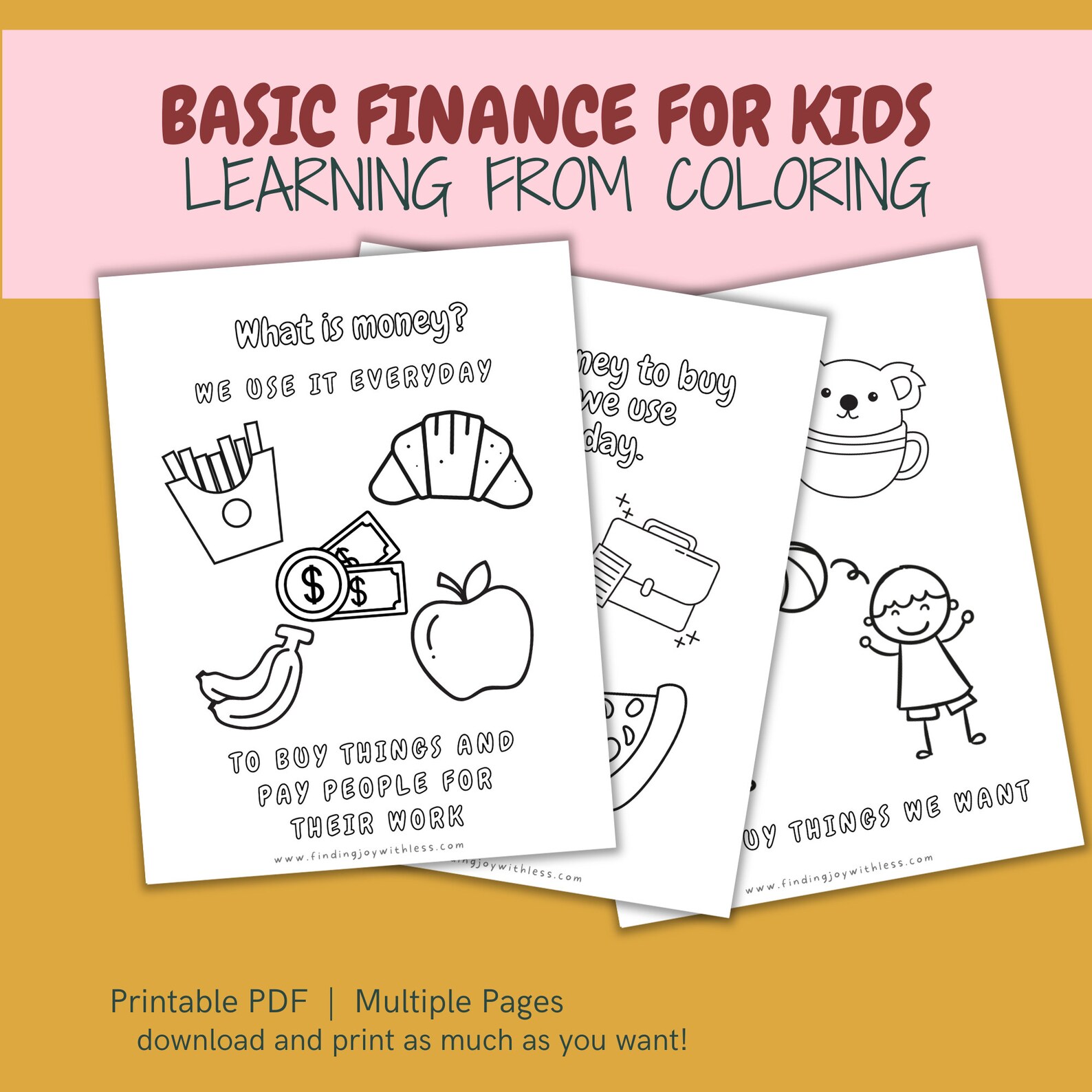 Basic Finance for Kids Coloring Book - Etsy