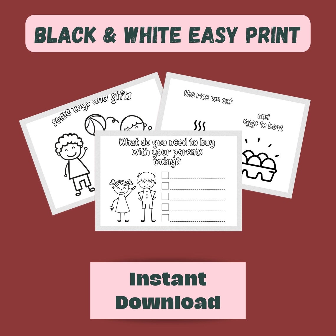 Grocery Shopping Kindergarten Coloring Book - Etsy