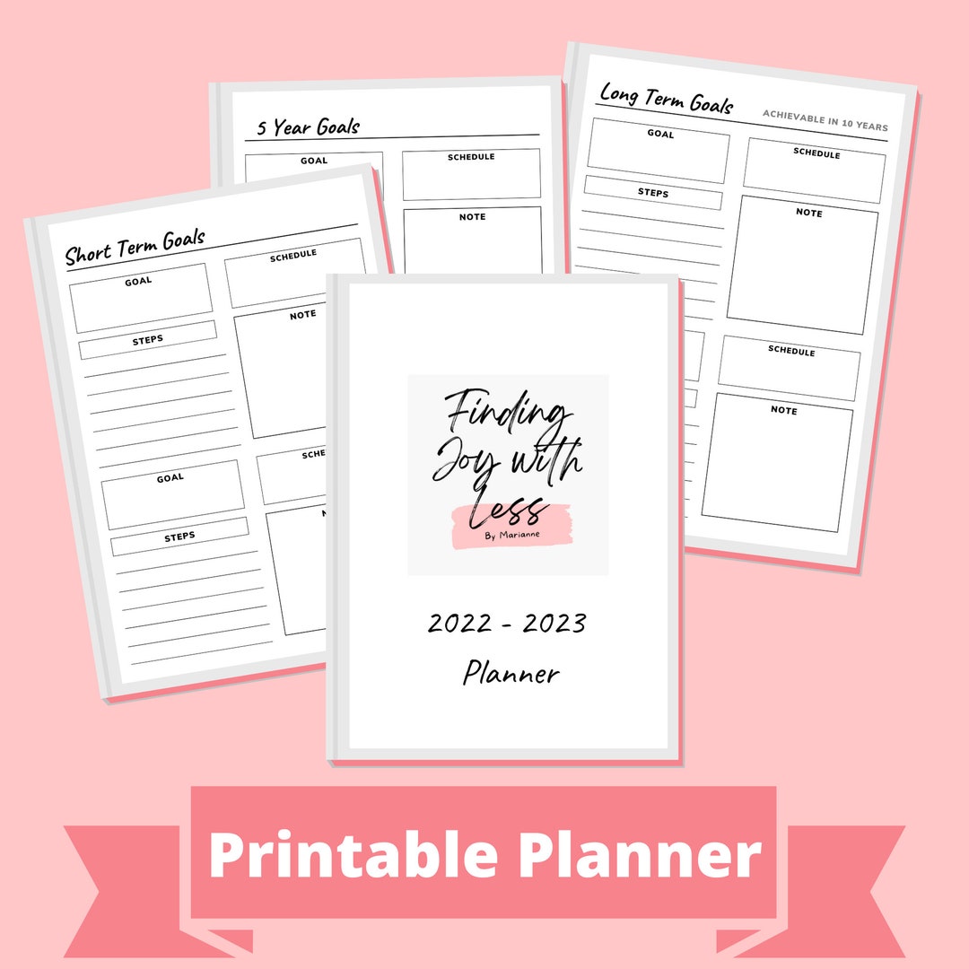 2022-2023 Simplified Printable Planner - Etsy Canada