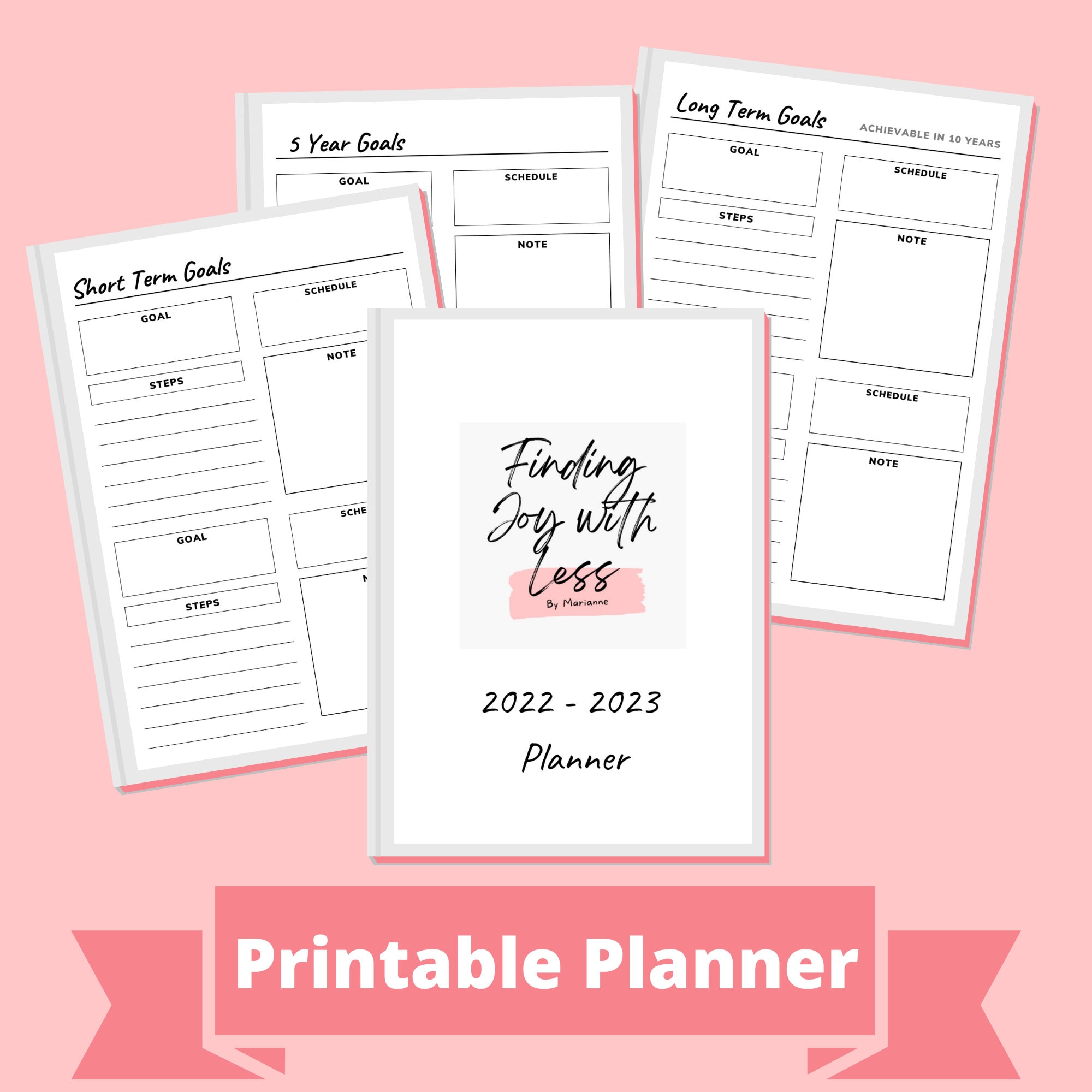 2022-2023 Simplified Printable Planner - Etsy Canada